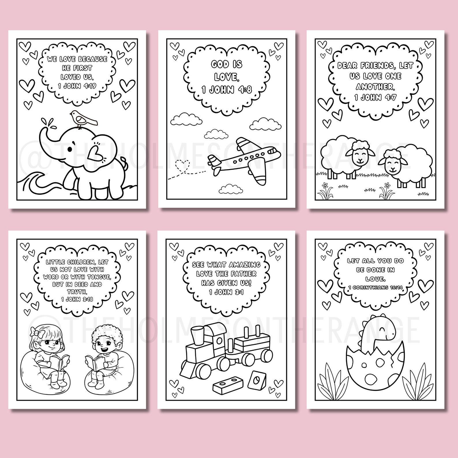 Valentine's Day Bible Verse Coloring Pages & Activity Bundle Scripture ...