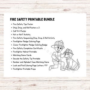 Fire Safety Printable Activity Bundle for Kids | Fire Safety Month ...