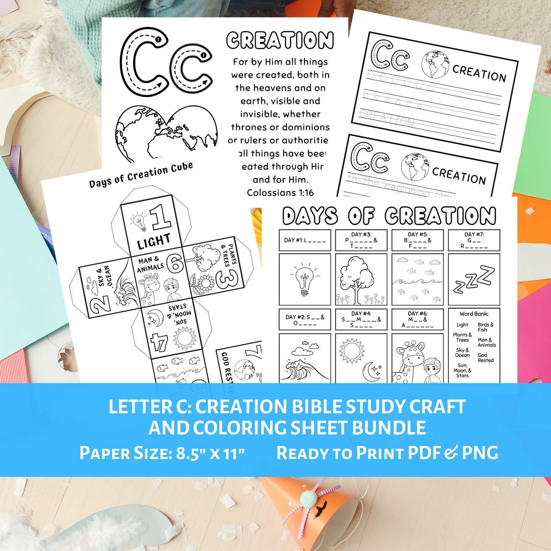 Letter C Creation Bible Craft for Kids Genesis 1 Kids Bible Lesson ...