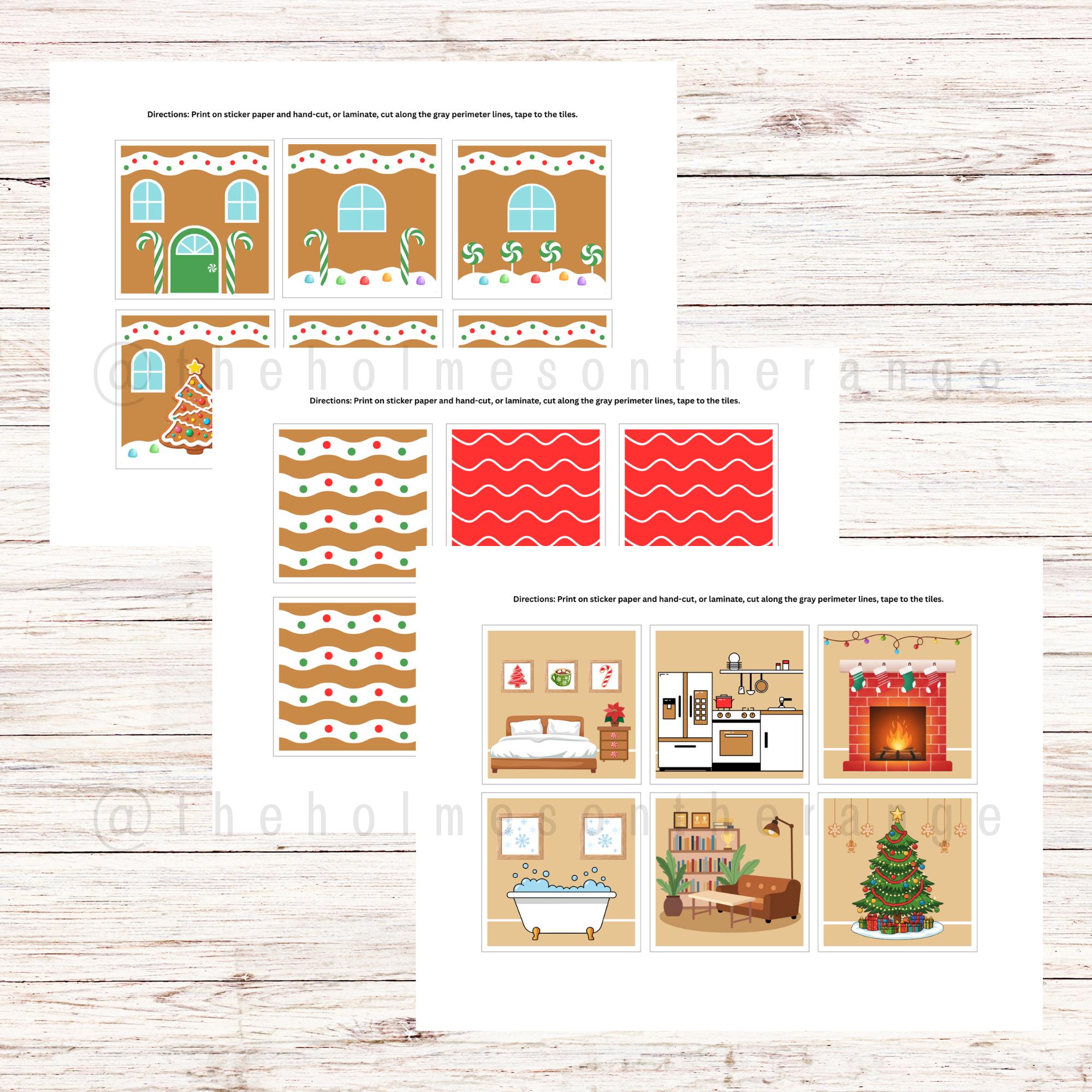 Gingerbread House Magnetic Tile Printable Activity Bundle | Gingerbread ...