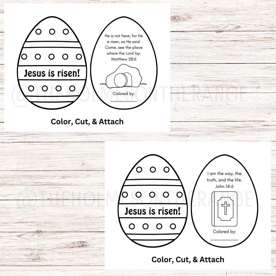 Easter Egg Bible Verse Coloring Bundle Kids Easter Printable Crafts and ...