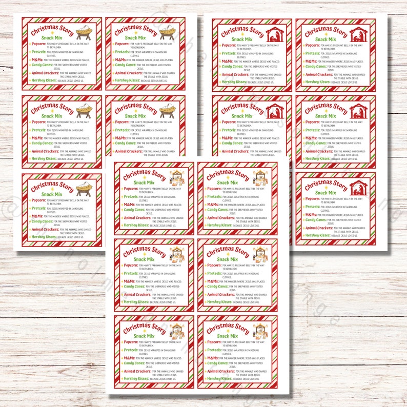 Christmas Story Snack Mix Printable Label | Nativity Snack Mix Gift Tag ...