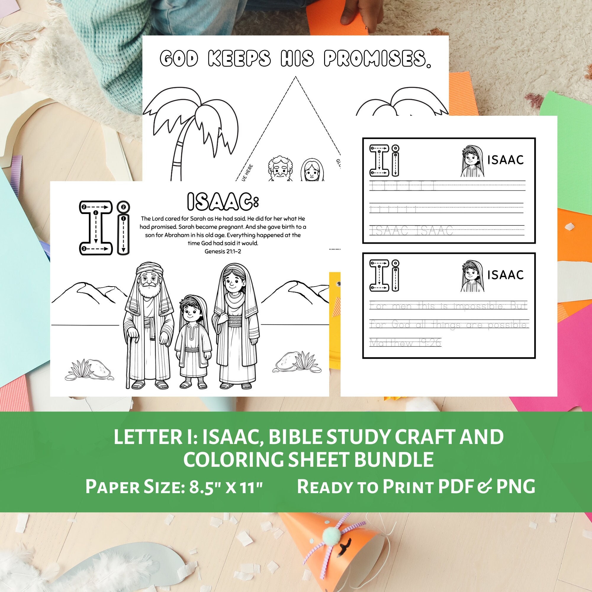 Letter I Isaac Bible Craft for Kids Abraham & Sarah Kids Bible Lesson ...
