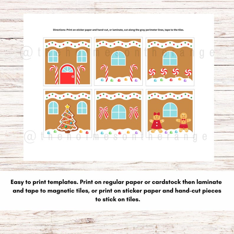 Gingerbread House Magnetic Tile Printable Activity Bundle | Gingerbread ...
