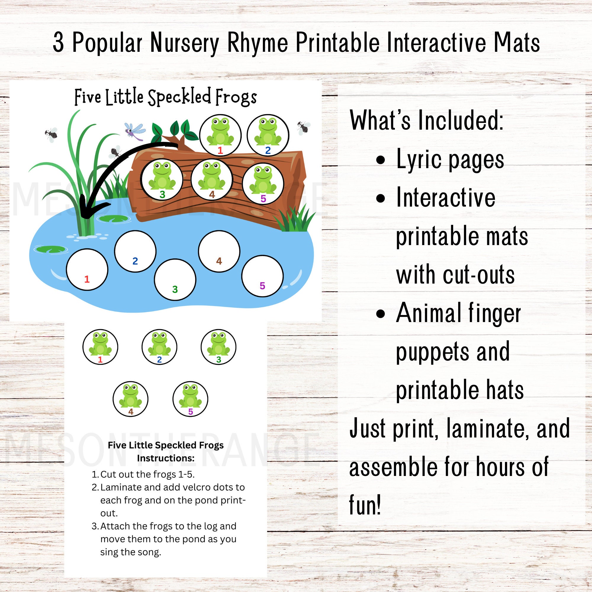 Nursery Rhyme Prop Bundle | 5 Little Speckled Frogs Old Macdonald the ...