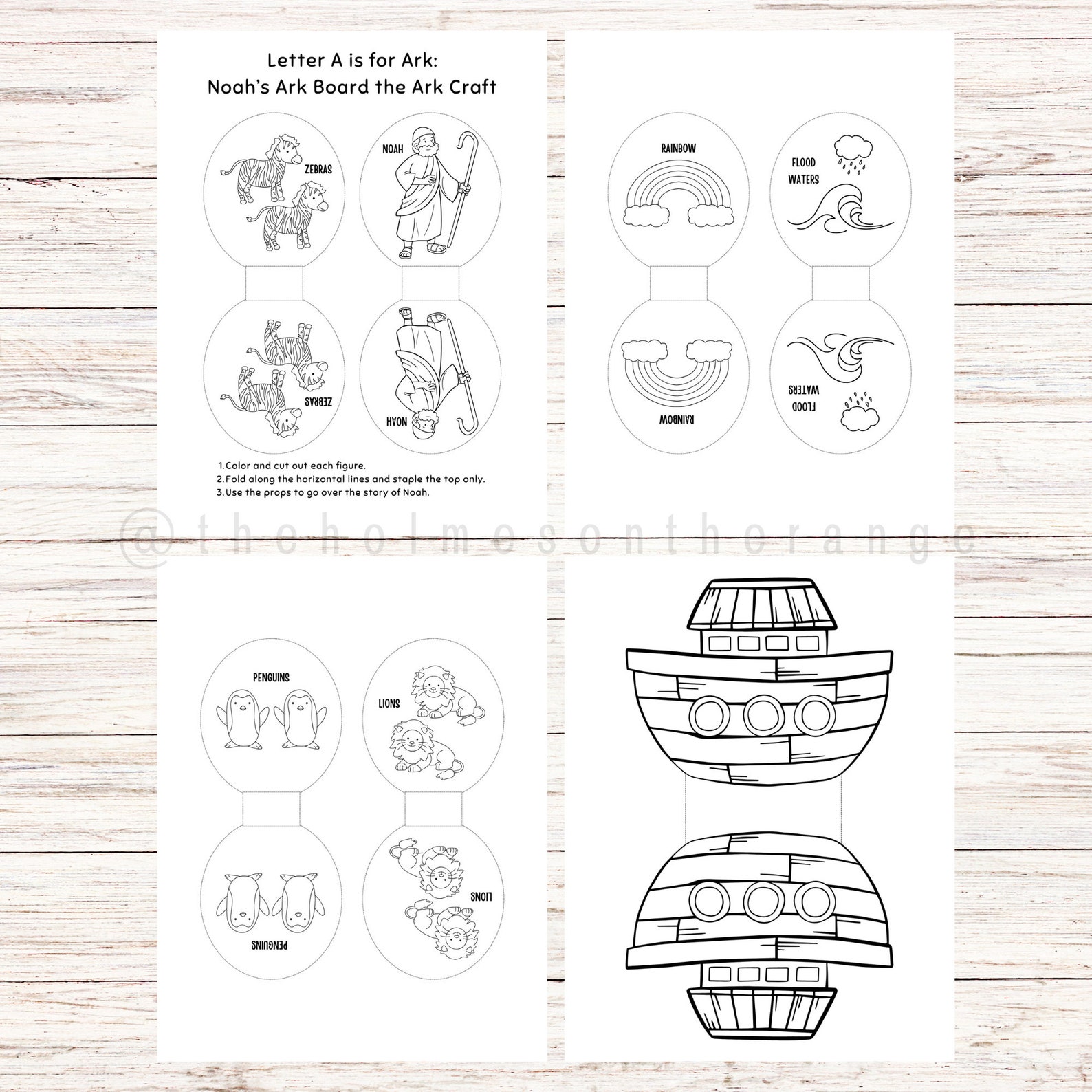 Noah's Ark Bible Study Craft for Kids Letter A Ark Bible Crafts and ...