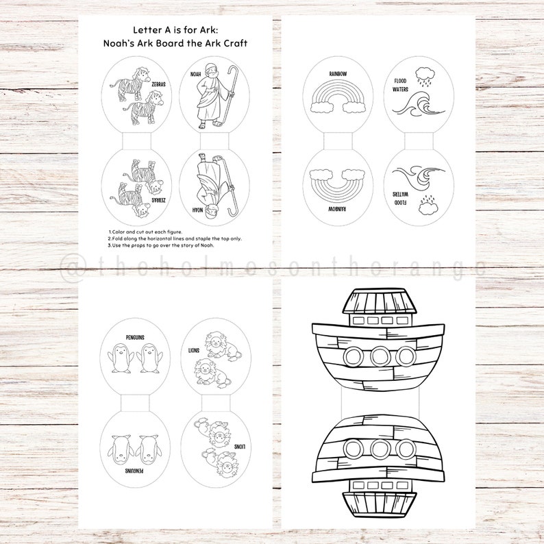 Noah's Ark Bible Study Craft for Kids Letter A Ark Bible Crafts and ...