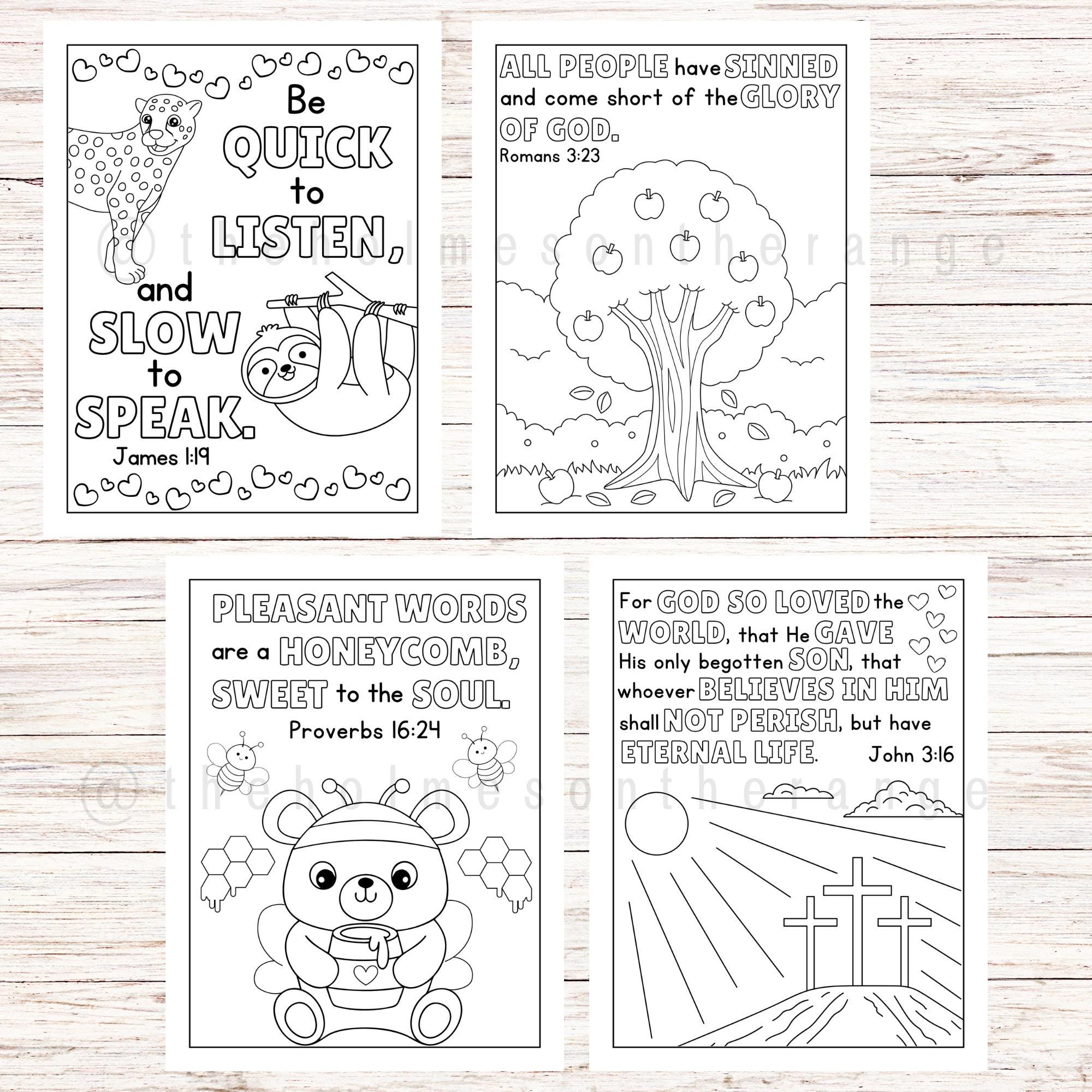 Bible Verse Coloring Pages for Kids | Memory Verse Coloring Pages ...