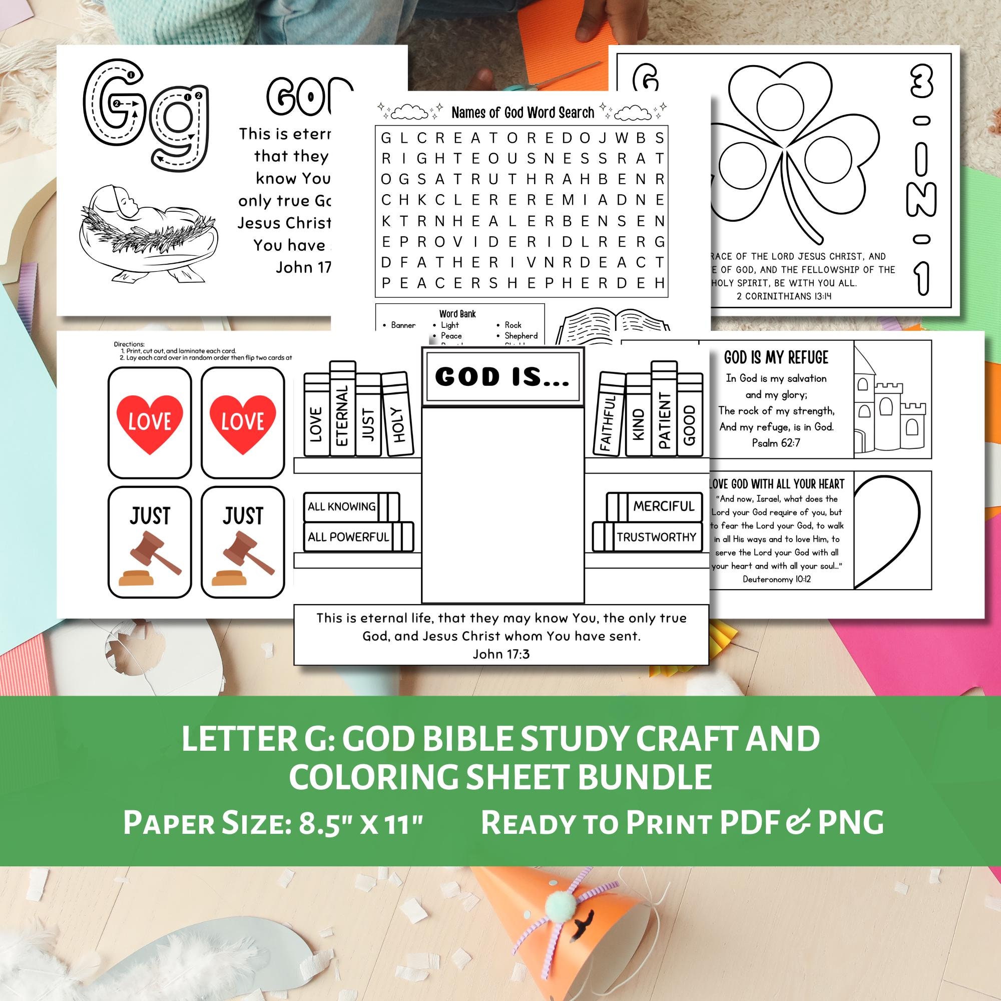 Letter G God Bible Crafts for Kids K-5 | Abcs of the Bible | Heaven ...