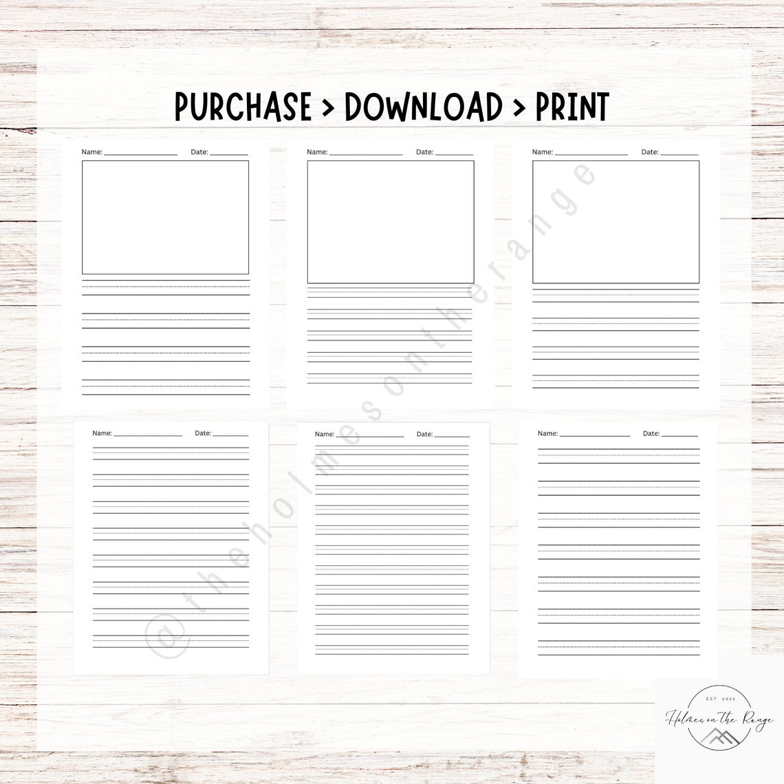 Writing Paper With Picture Box and Blank Practice Sheets | Printable ...