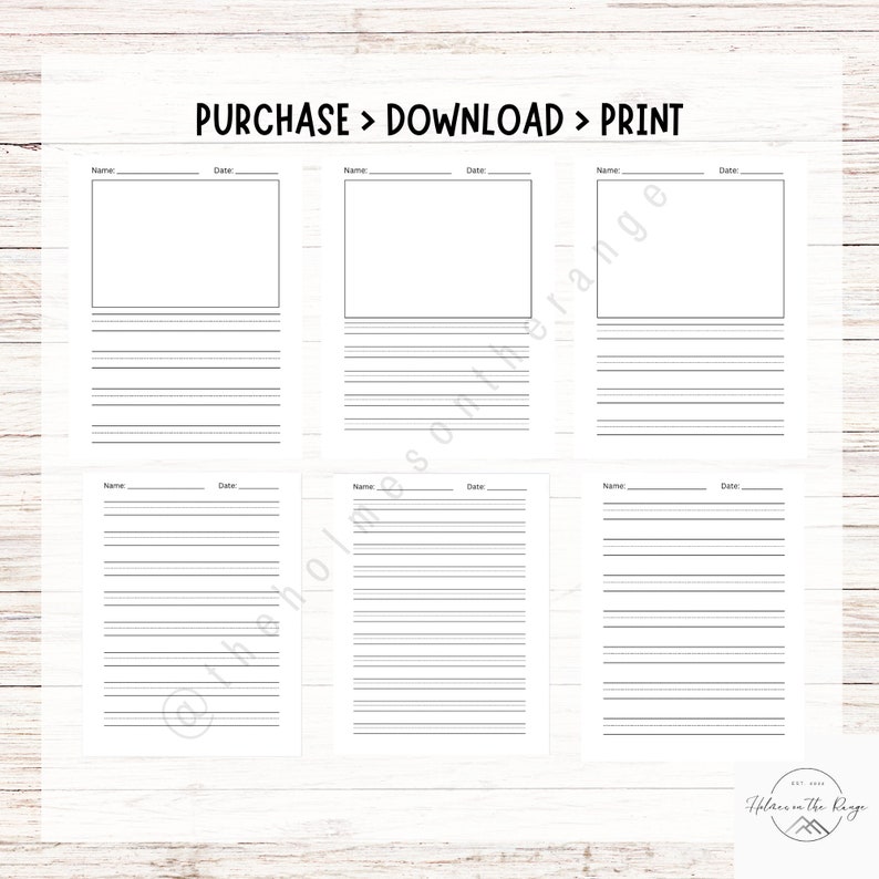 Writing Paper With Picture Box and Blank Practice Sheets | Printable ...