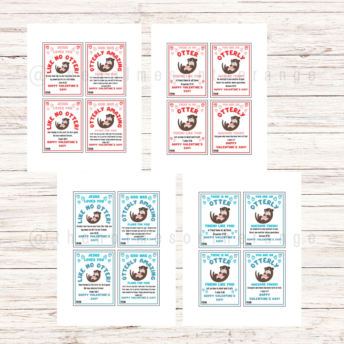 Scripture Valentine's Day Cards for Kids Bible Verse Valentine Cards ...