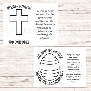 Easter Egg Bible Verse Coloring Bundle | Kids Easter Printable Crafts ...