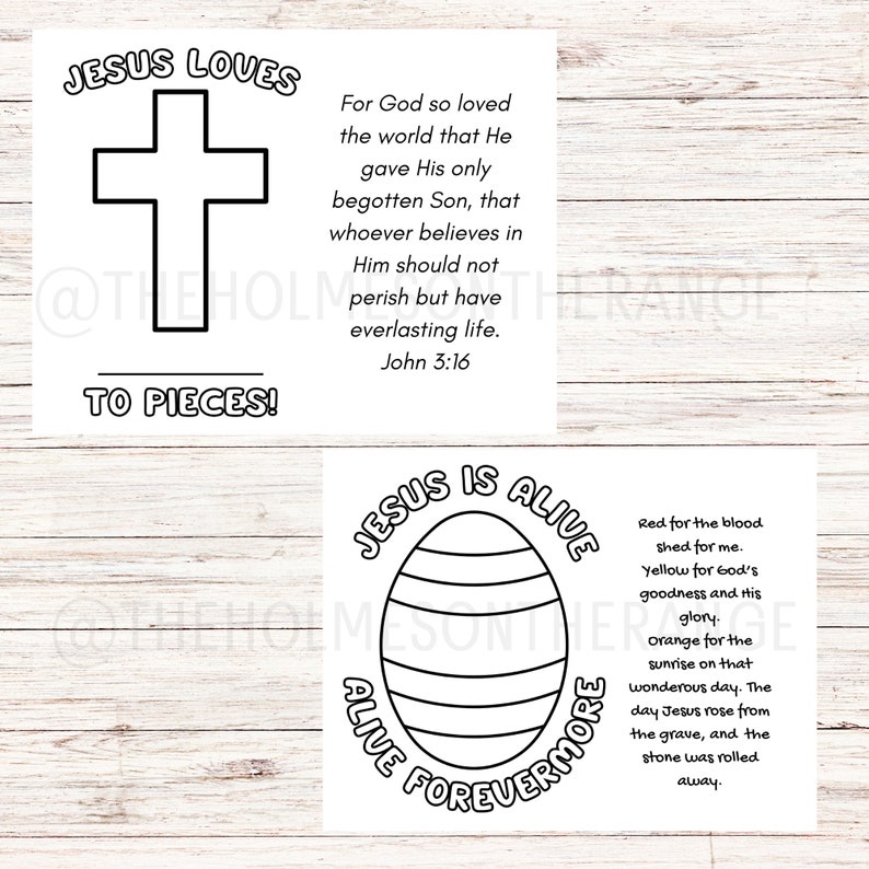 Easter Egg Bible Verse Coloring Bundle Kids Easter Printable Crafts and ...