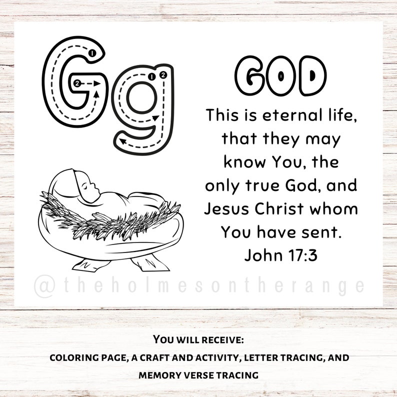 Letter G God Bible Craft for Kids Attributes of God Activity Kids Bible ...