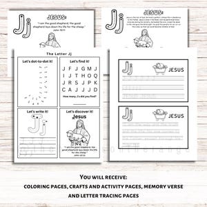 Letter J Jesus Bible Craft Printable for Kids | Life of Jesus Bible ...