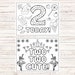 Birthday Party Coloring Sheets for Kids 2nd Birthday Printable Kids ...