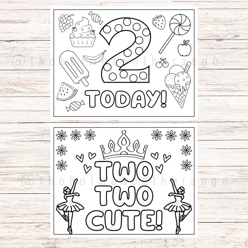 Birthday Party Coloring Sheets for Kids 2nd Birthday | Printable Kids ...