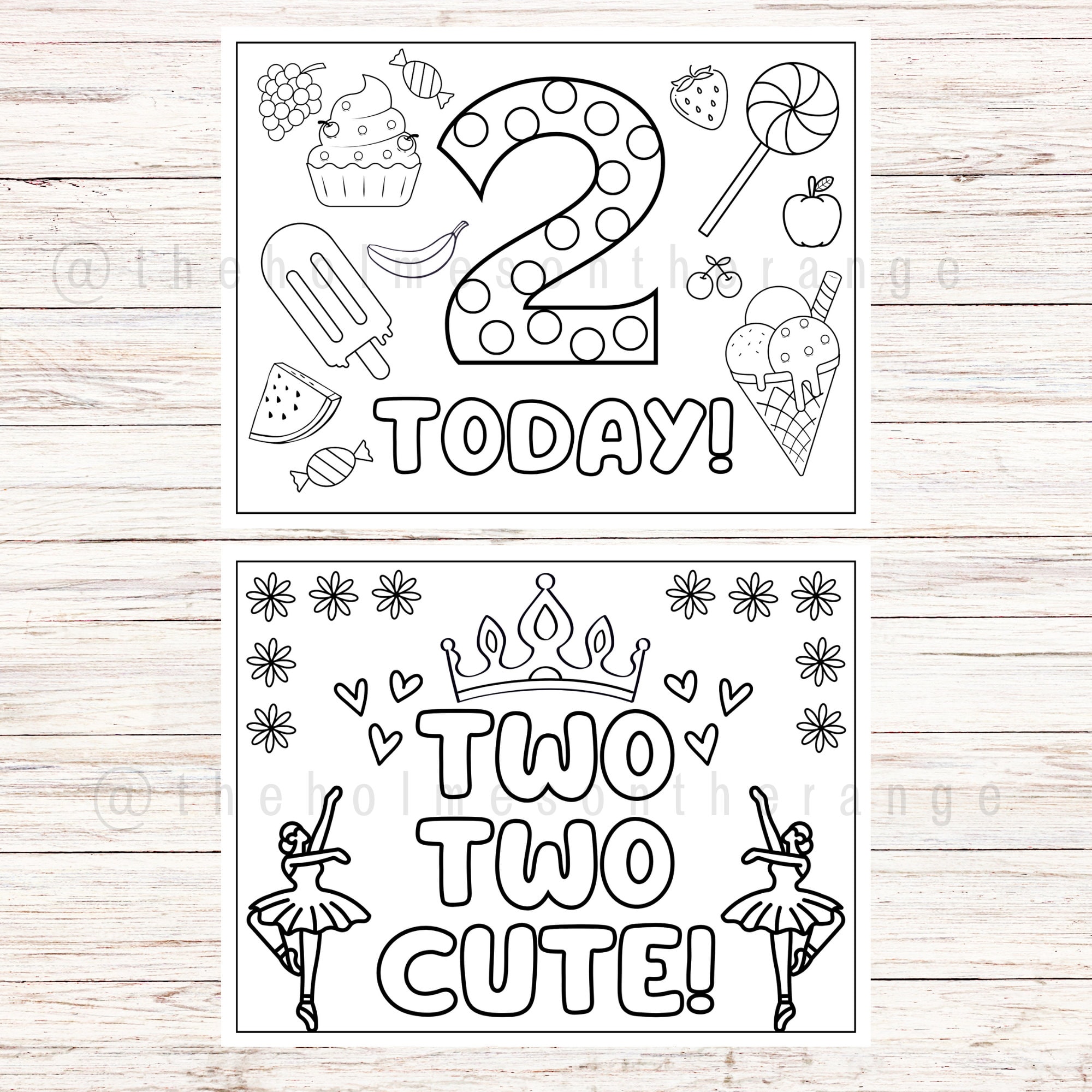 Birthday Party Coloring Sheets for Kids 2nd Birthday Printable Kids ...