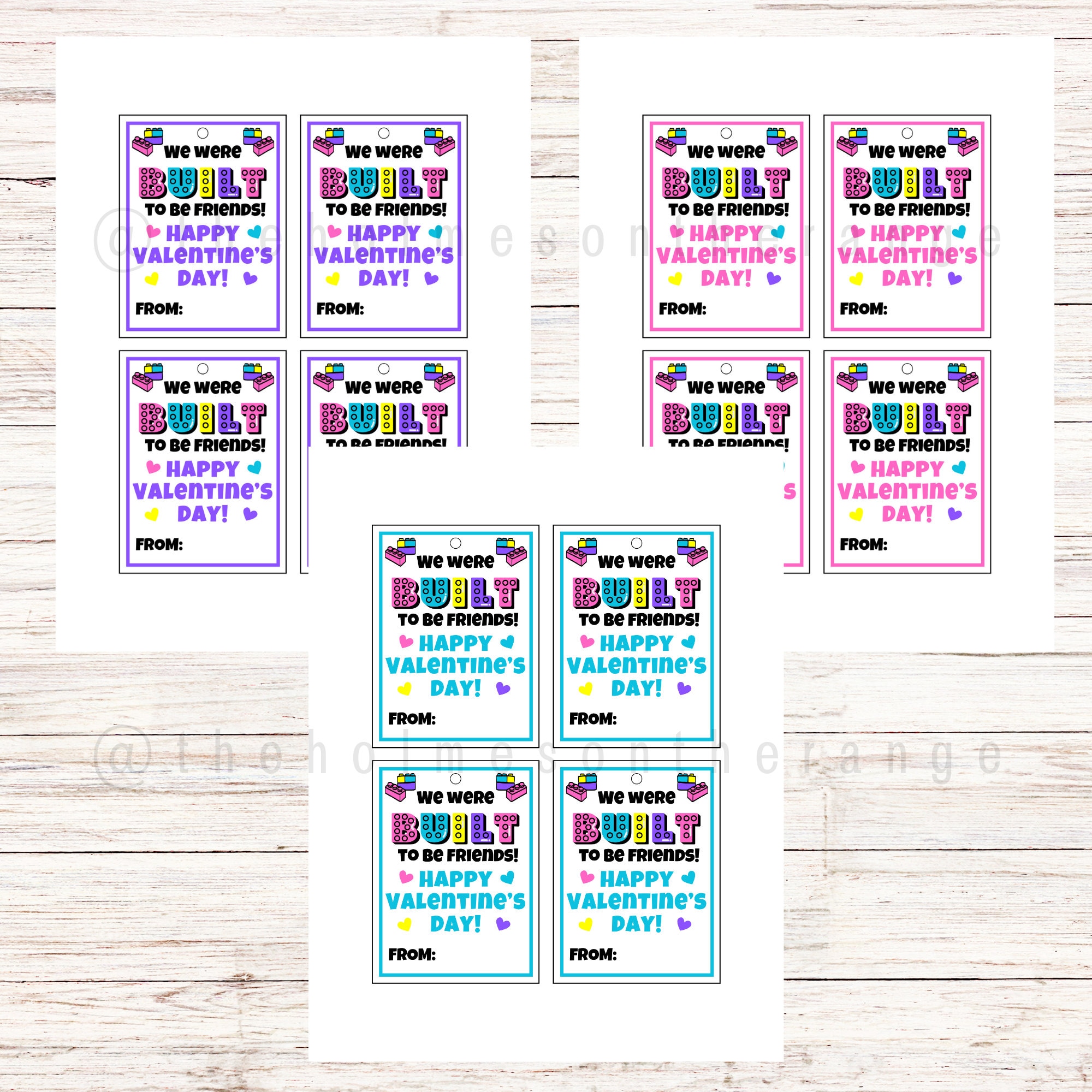 Editable Building Blocks Valentine Gift Tags | Classroom Valentine Gift ...
