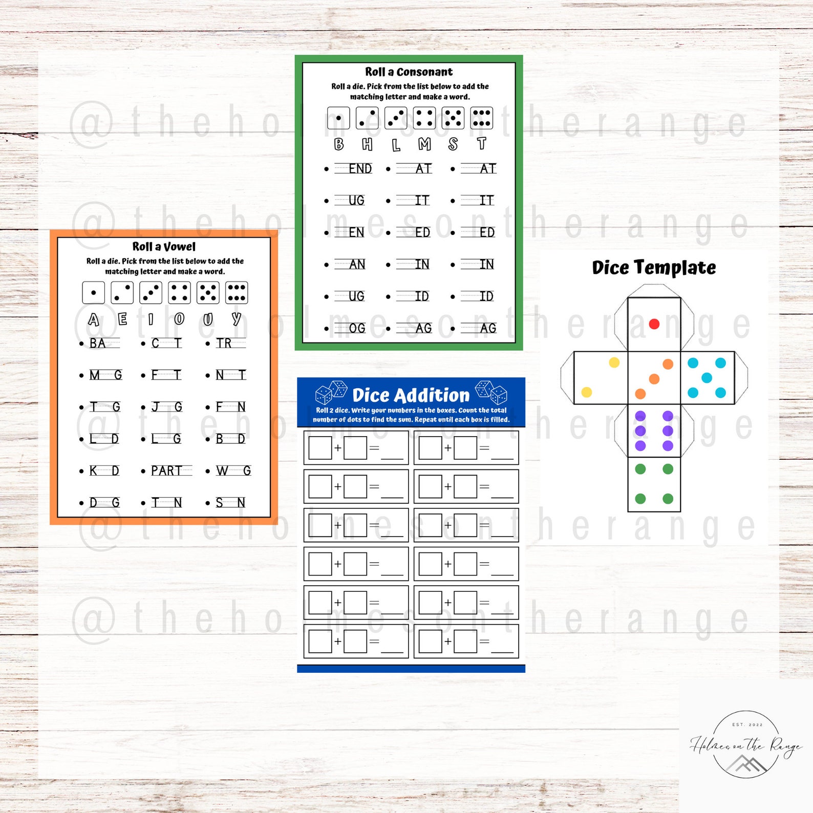 Dice Games for Kids | Preschool Kindergarten Math Reading Writing ...