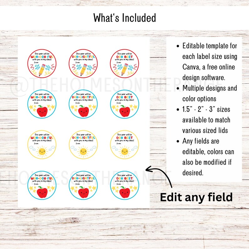 Back to School Play Doh Lid Label Template First Day of School ...