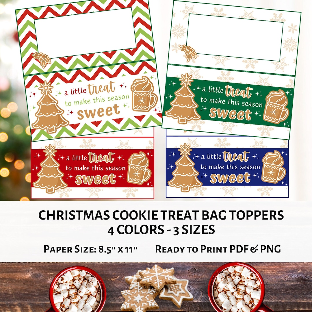 Christmas Treat Bag Topper Label | A Little Treat Christmas Cookie ...