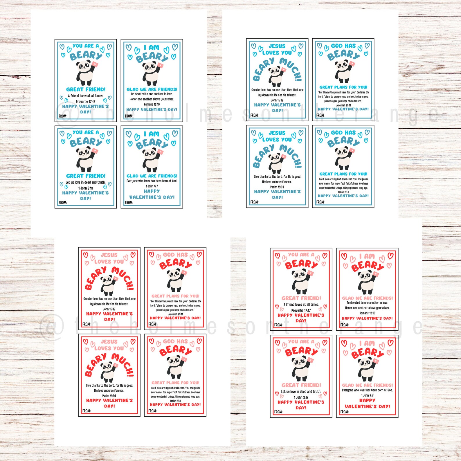 Scripture Valentine's Day Cards for Kids Bible Verse Valentine Cards ...