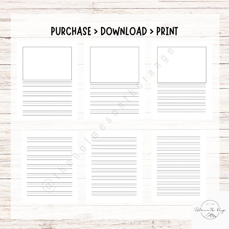 Writing Paper With Picture Box and Blank Practice Sheets | Printable ...