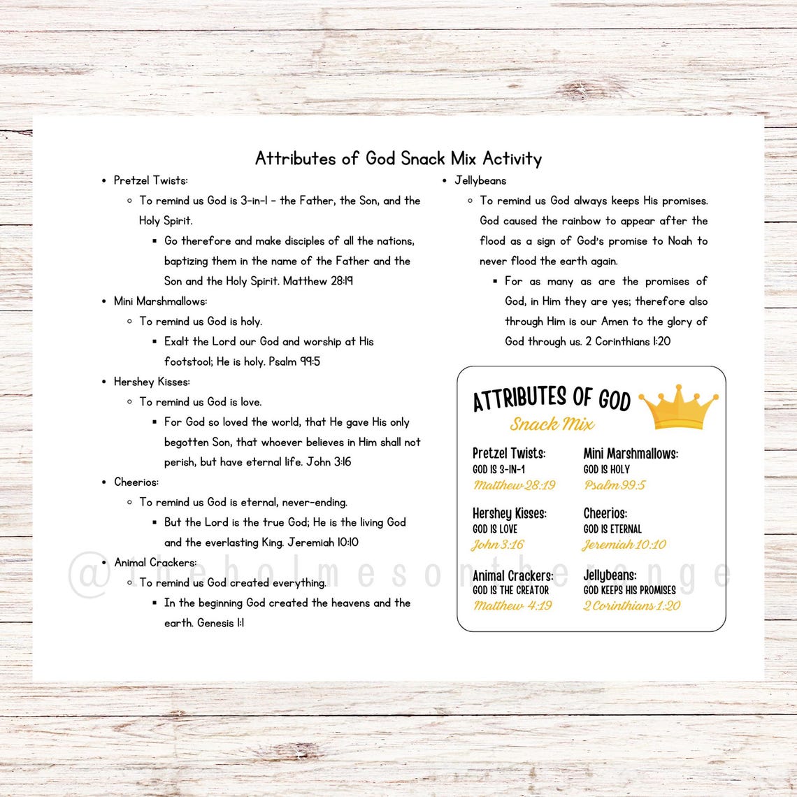 Attributes of God Snack Mix Label, Bible Verse Coloring Pages, Trinity ...