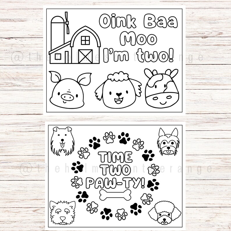 Birthday Party Coloring Sheets for Kids 2nd Birthday | Printable Kids ...