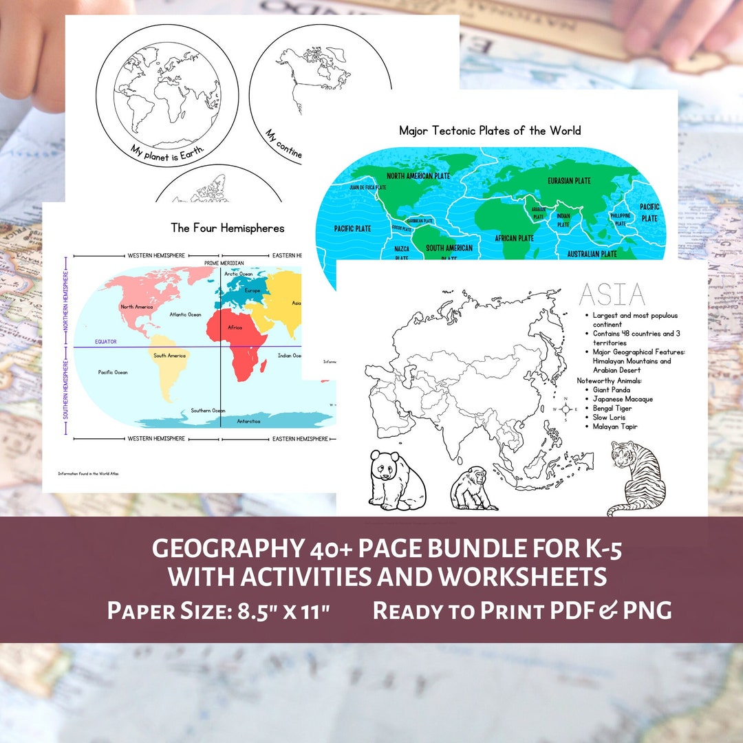 World Geography Maps and Activities Set | Continents Latitude Longitude ...