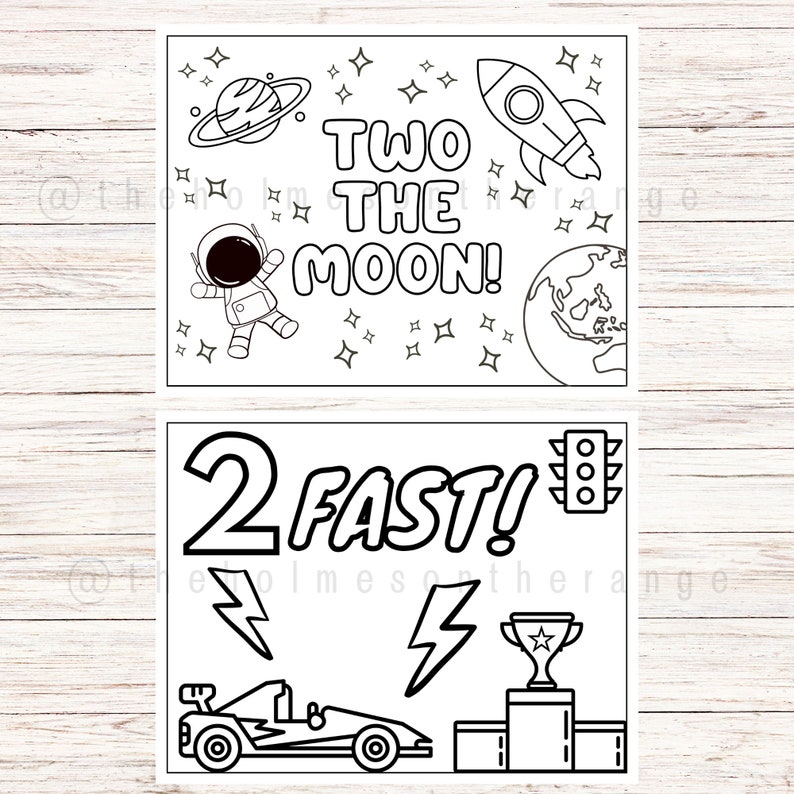 Birthday Party Coloring Sheets for Kids 2nd Birthday | Printable Kids ...