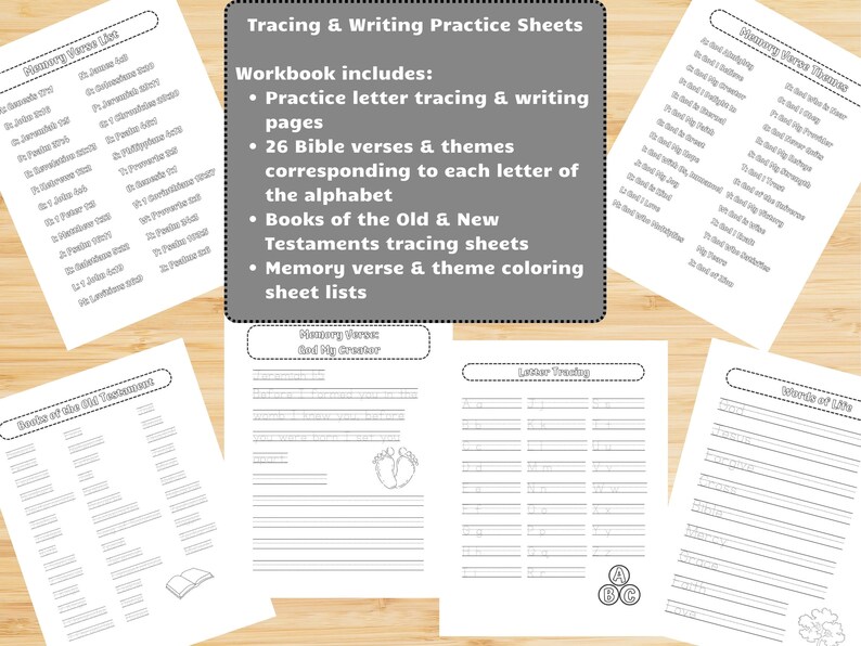 Handwriting Practice Sheets Printable PDF Bible Verse Theme - Etsy