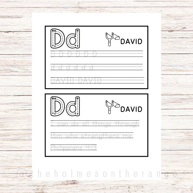 Letter D David Bible Craft for Kids David & Goliath Kids Bible Lesson ...