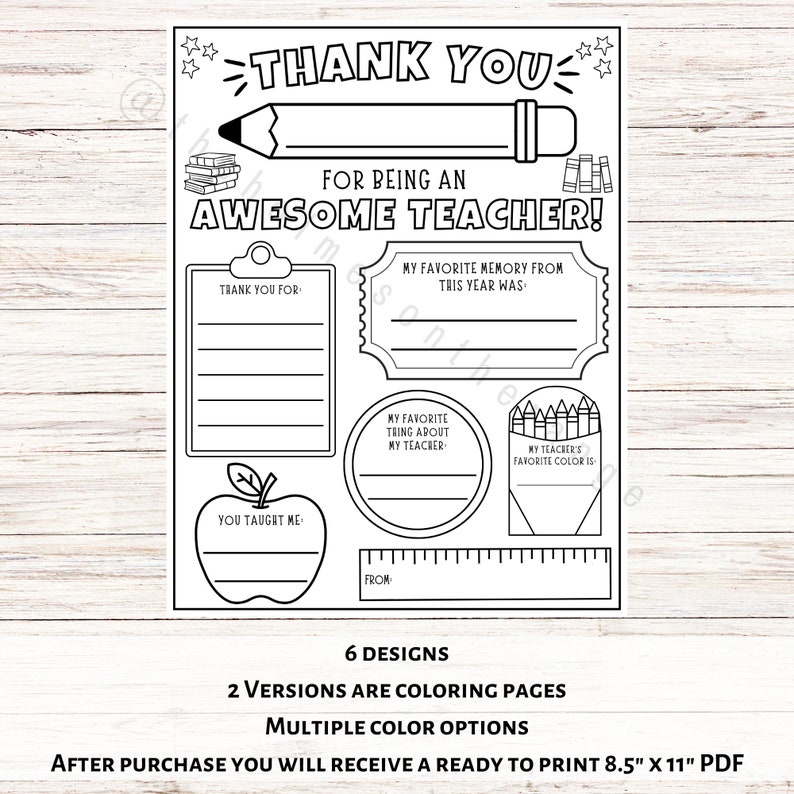 Teacher Appreciation Week Printable | Teacher Appreciation Gift Thank ...