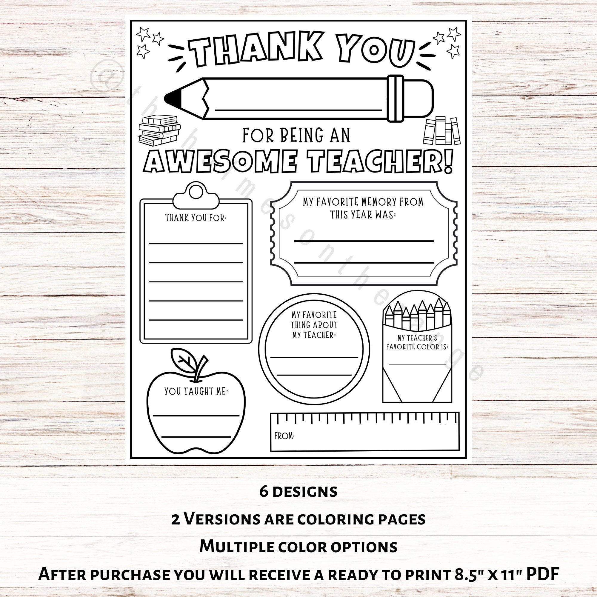 Teacher Appreciation Week Printable | Teacher Appreciation Gift Thank ...