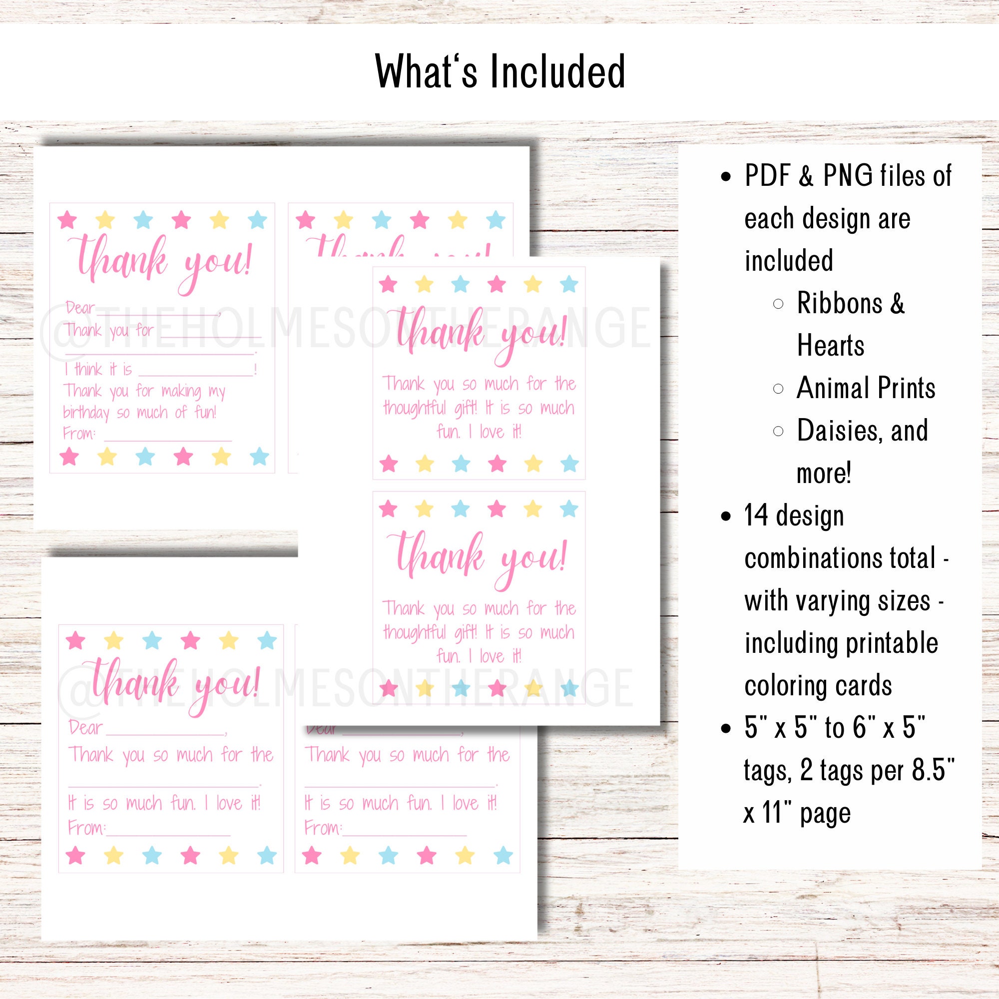 Thank You Cards for Kids Fill in the Blanks Printable Thank You Notes ...