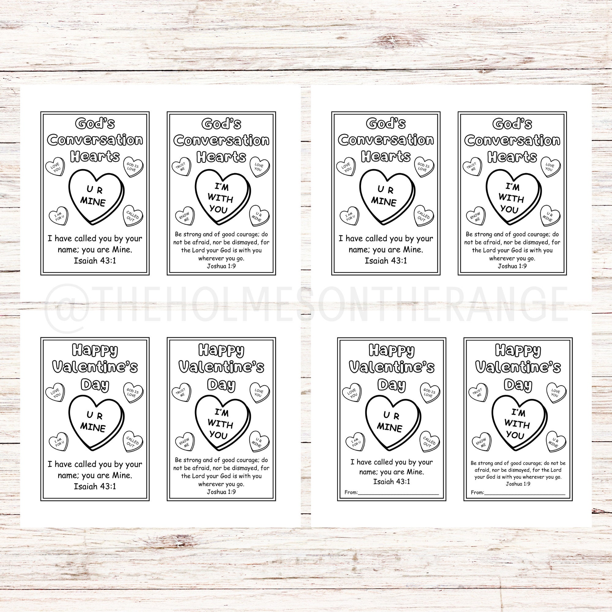 God's Conversation Hearts Printable Valentines Coloring Cards NKJV ...