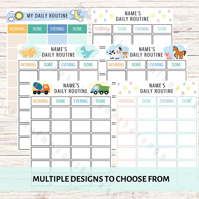 Routine and Chore Chart Bundle for Kids Allowance Tracker - Etsy