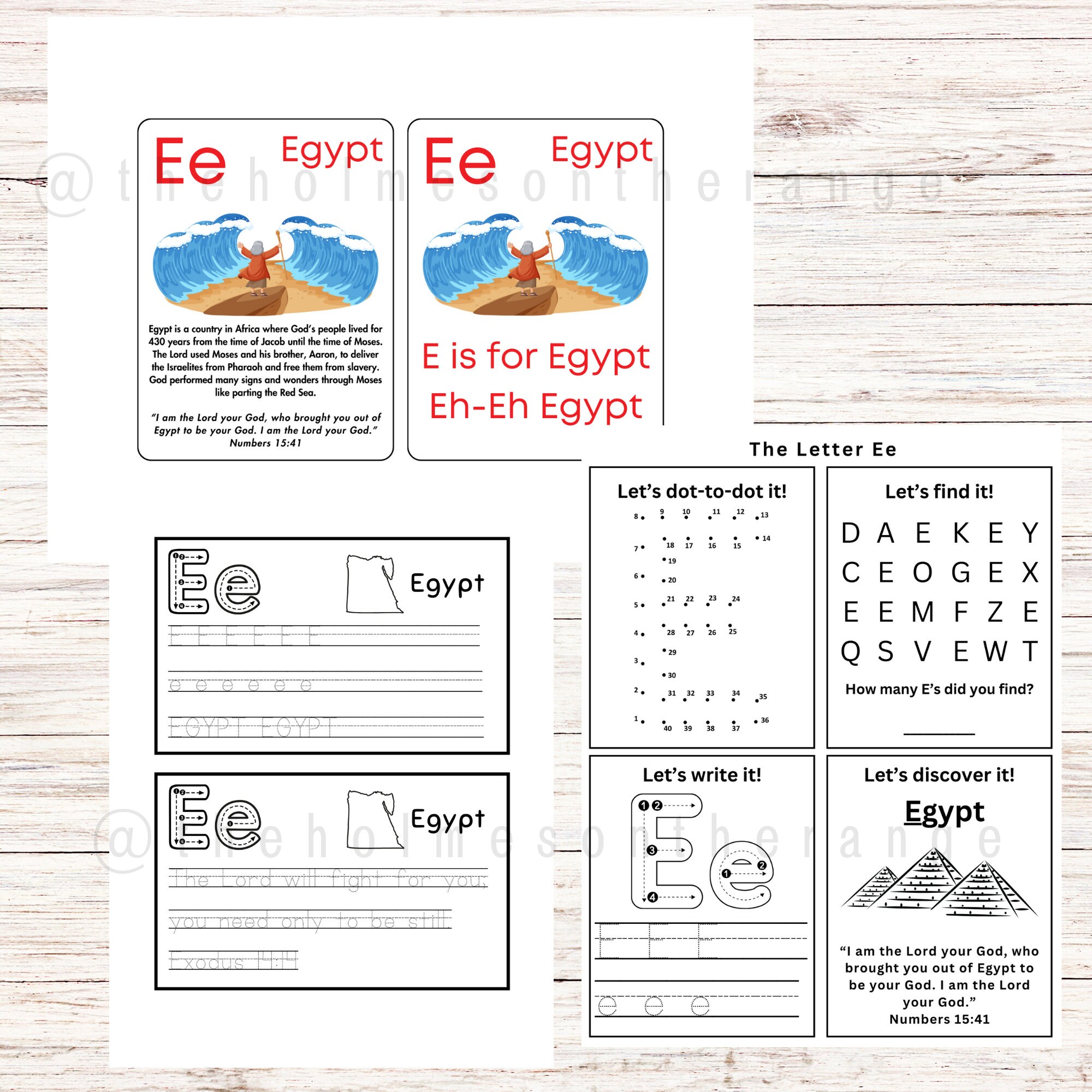 Letter E Egypt Moses Bible Craft Bundle for Kids Red Sea 10 Plagues ...