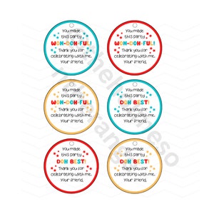 Play-doh Party Favor Tags 1.5 2 and 3 - Etsy