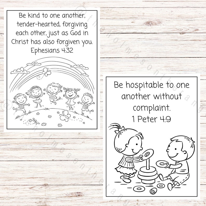 Bible Verse Coloring Pages for Kids Love One Another 1 Corinthians 13 ...