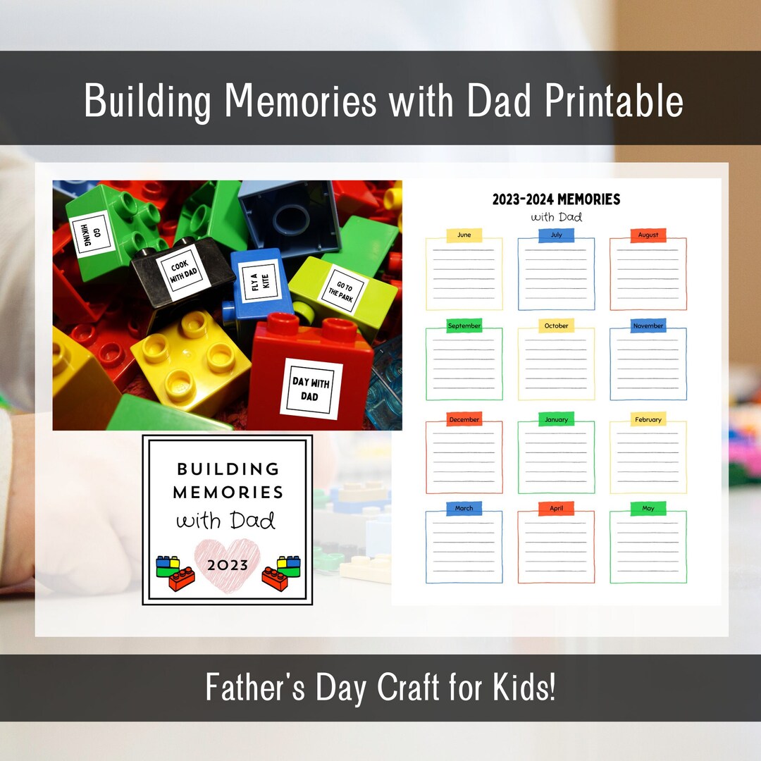 Building Memories With Dad Printable Kid's Craft for - Etsy