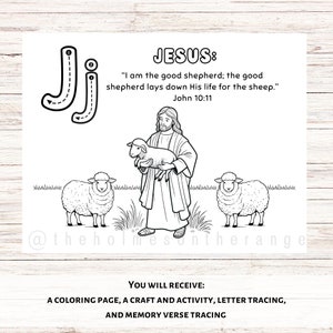 Letter J Jesus Bible Craft Printable for Kids Life of Jesus Bible ...