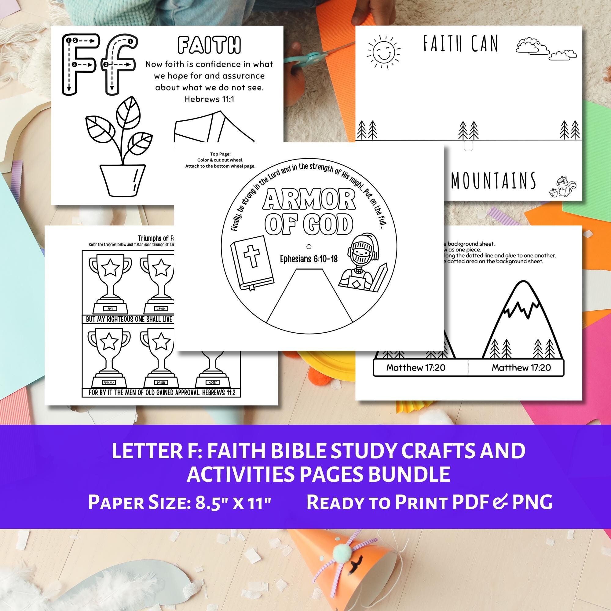 Letter F Faith Bible Lesson Crafts & Activities for Kids | Armor of God ...
