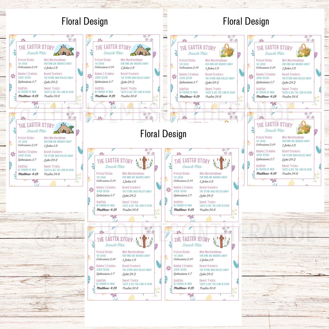 Easter Story Snack Mix Printable Tag 4 X 4 Easter Treat for Kids Sunday ...