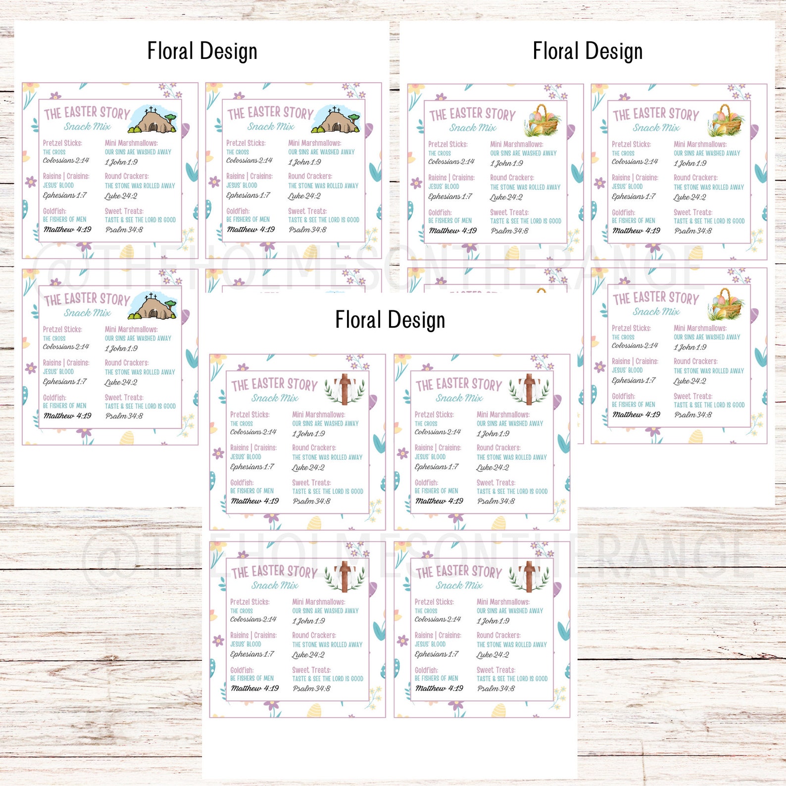 Easter Story Snack Mix Printable Tag 4 X 4 Easter Treat for Kids Sunday ...