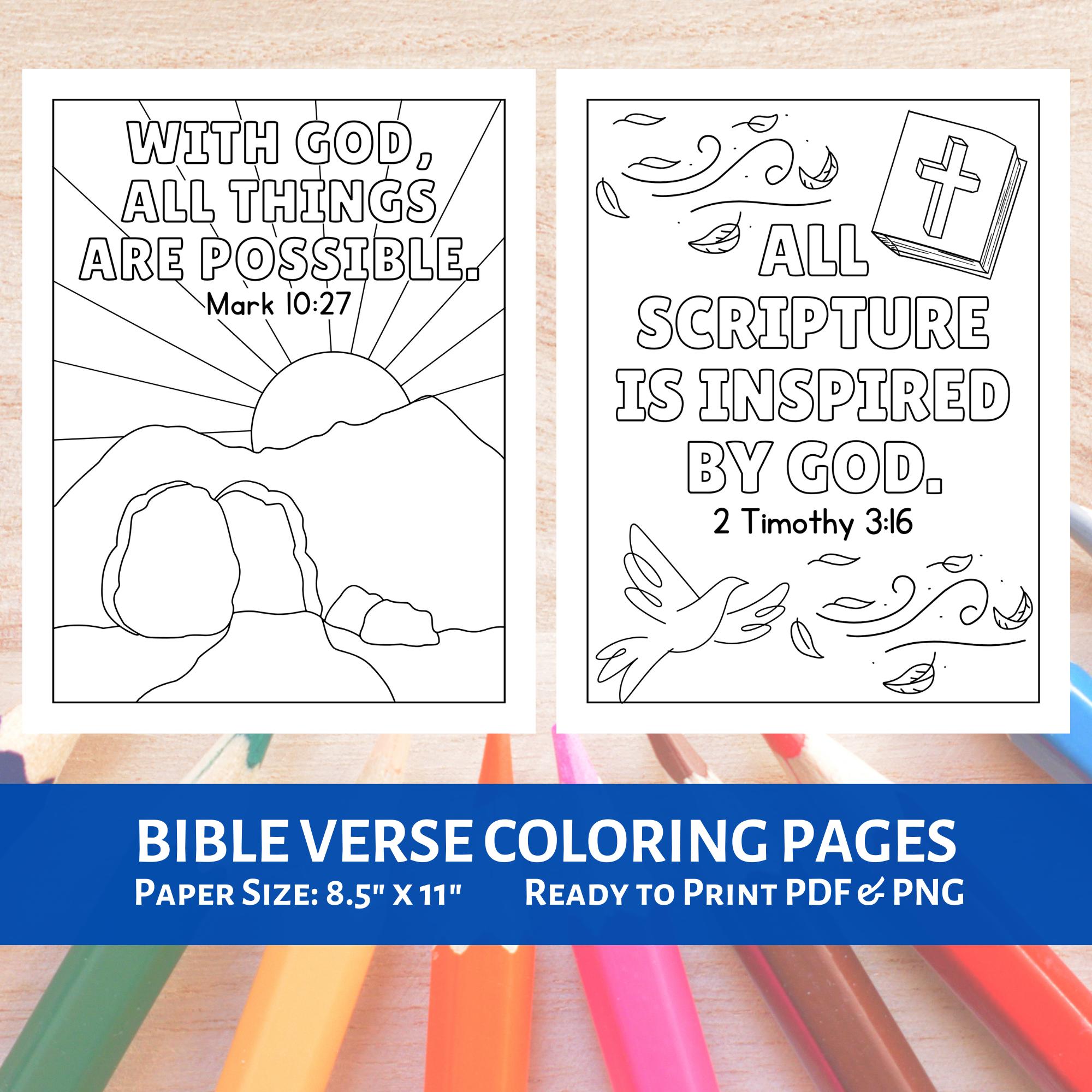 Bible Verse Coloring Pages for Kids | Memory Verse Coloring Pages ...
