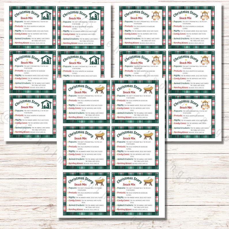 Christmas Story Snack Mix Printable Label | Nativity Snack Mix Gift Tag ...